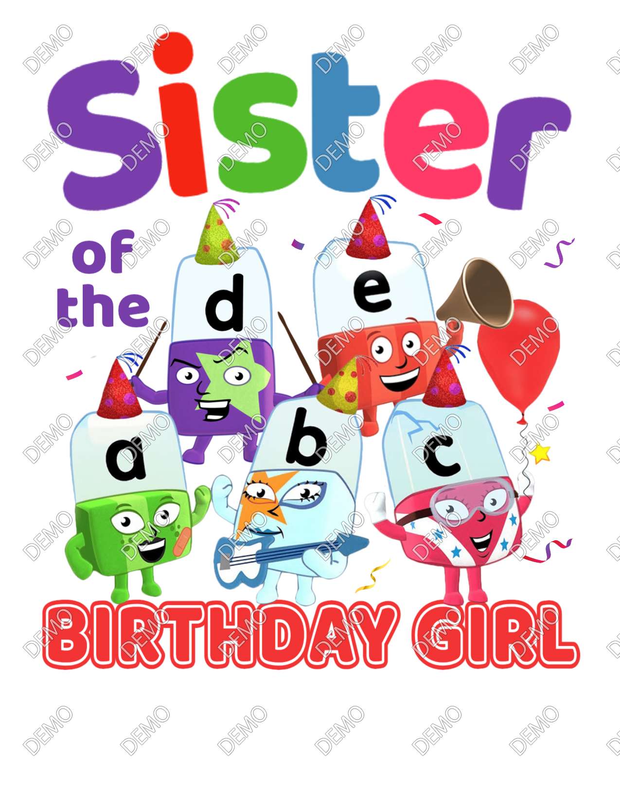 Alphablocks Family Birthday Vacation T-Shirt | Bobotemp