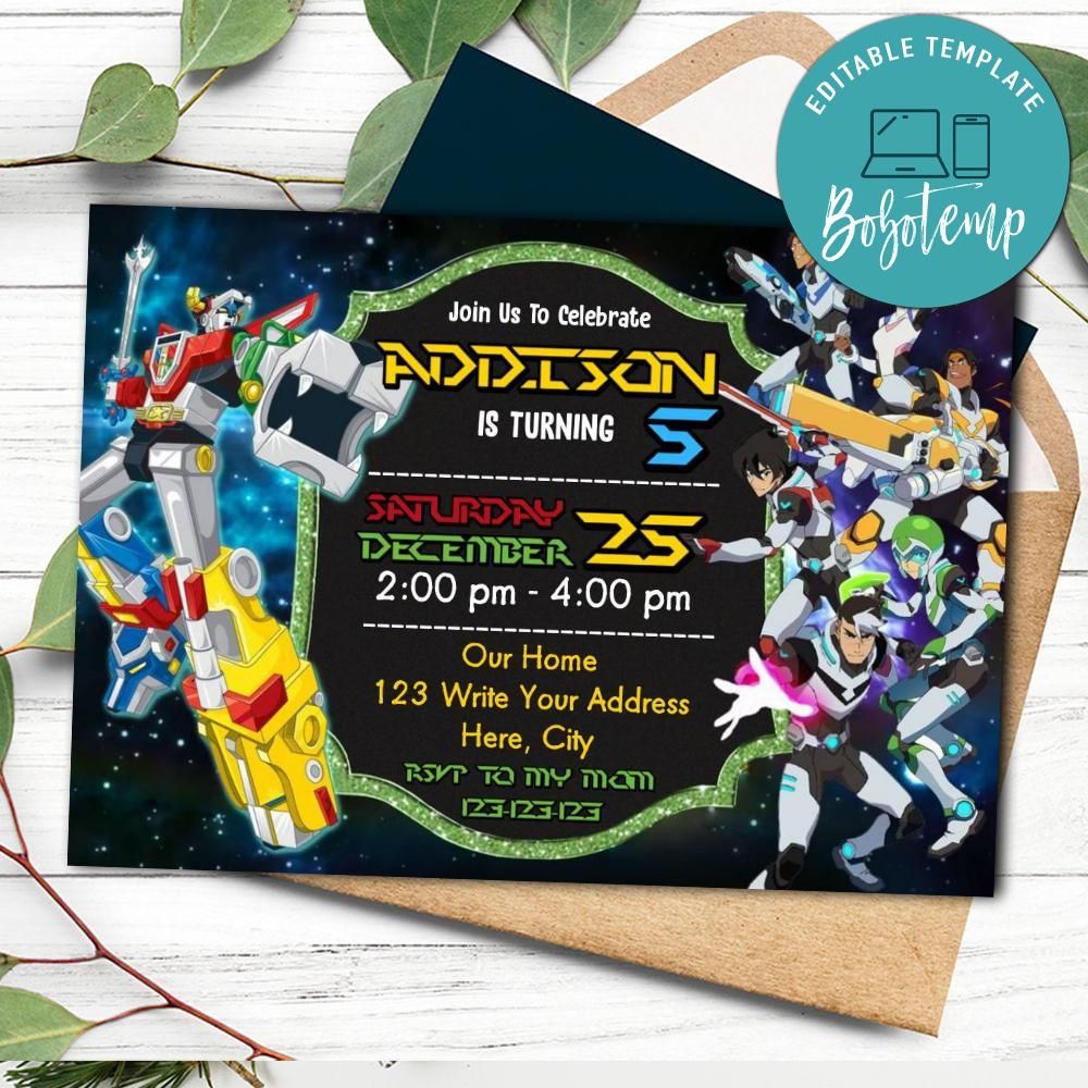 Voltron Invitation Template to Print at Home | Bobotemp