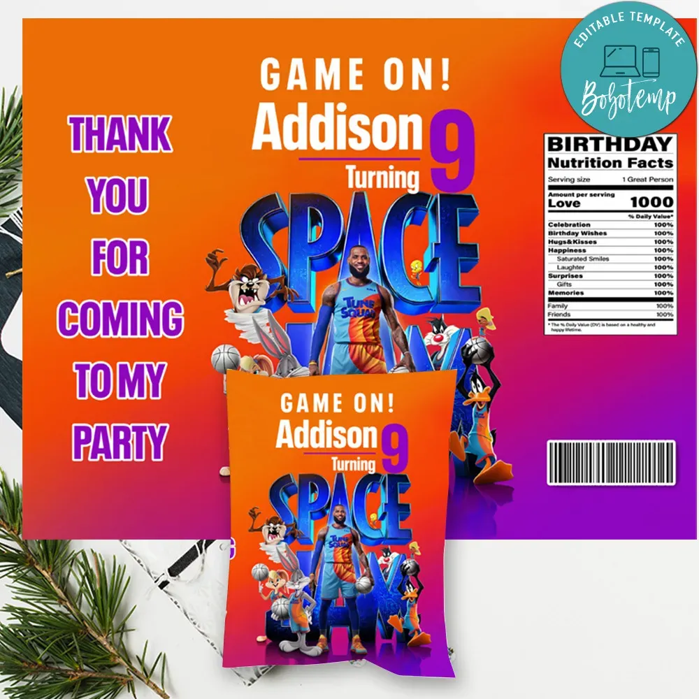 Space Jam 2 Chip Bag Digital File Printable DIY | Bobotemp