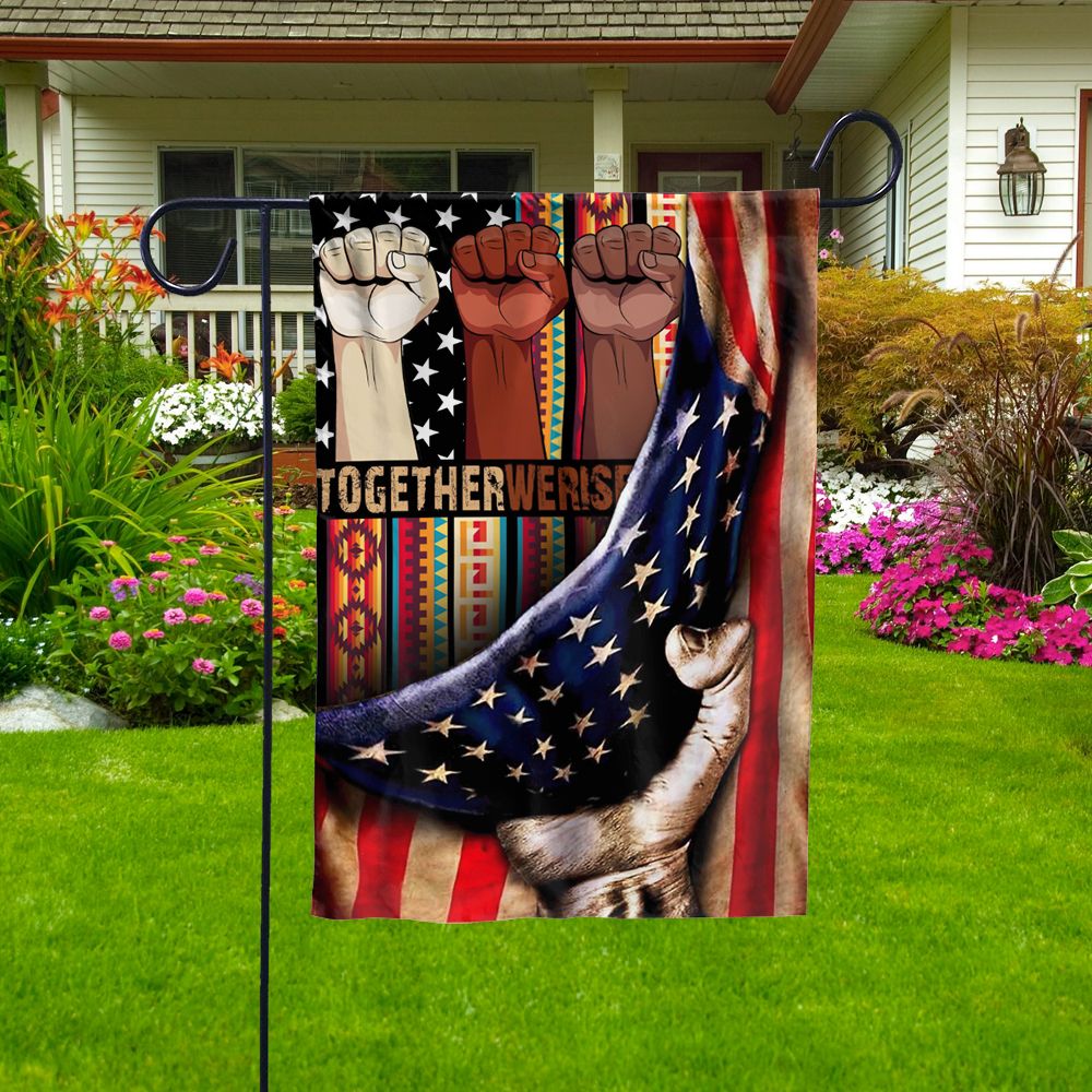 Together We Rise Native American USA Garden Flag | Bobotemp