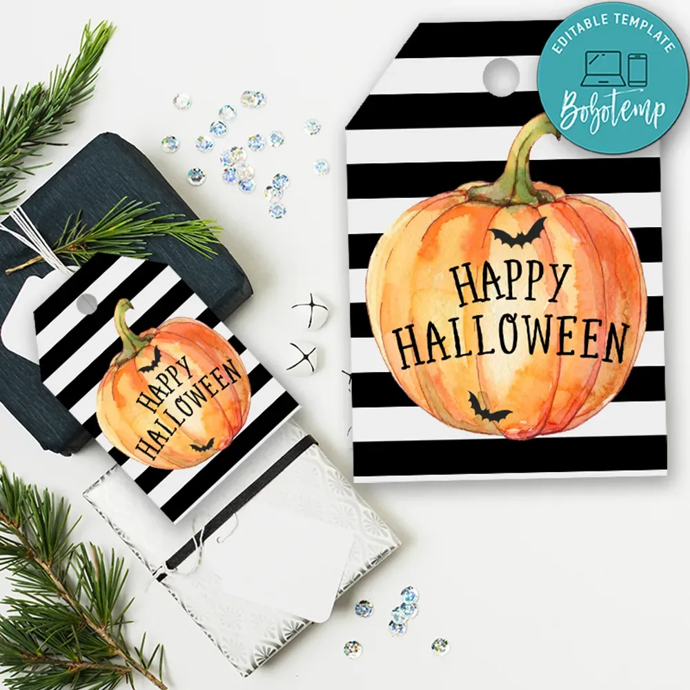 Halloween Thank You Tag Digital File Printable DIY | Bobotemp