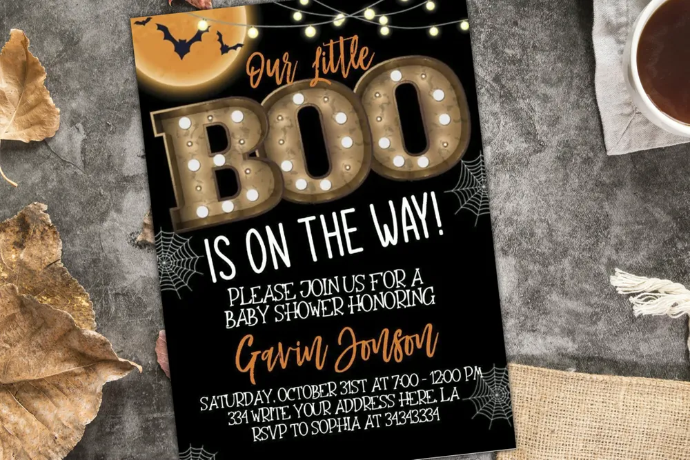 Baby Shower Invite - Our Little Boo Is On The Way! Templates | Bobotemp