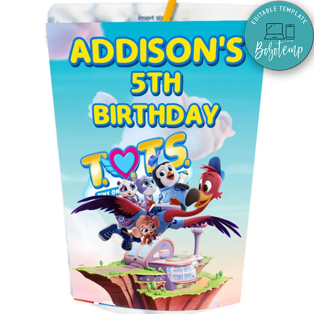 Disney Tots Capri Sun Birthday Labels Digital File Printable | Bobotemp
