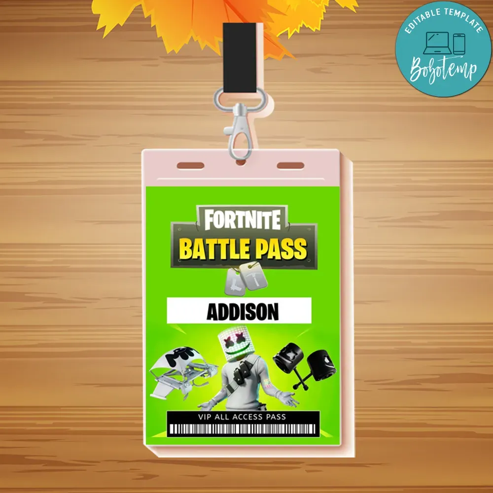 Marshmello Gamer VIP Battle pass Customizable Template DIY | Bobotemp