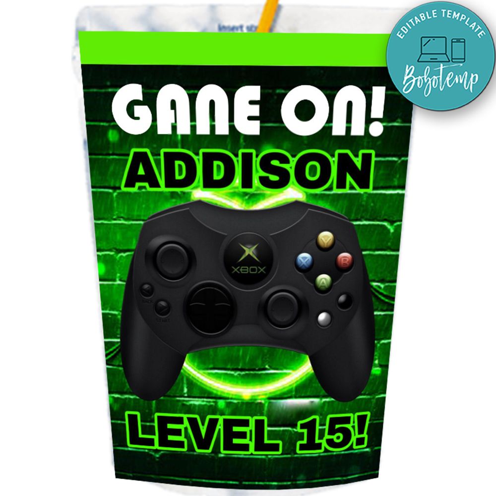 Xbox Game On Capri Sun Labels Digital File Printable | Bobotemp