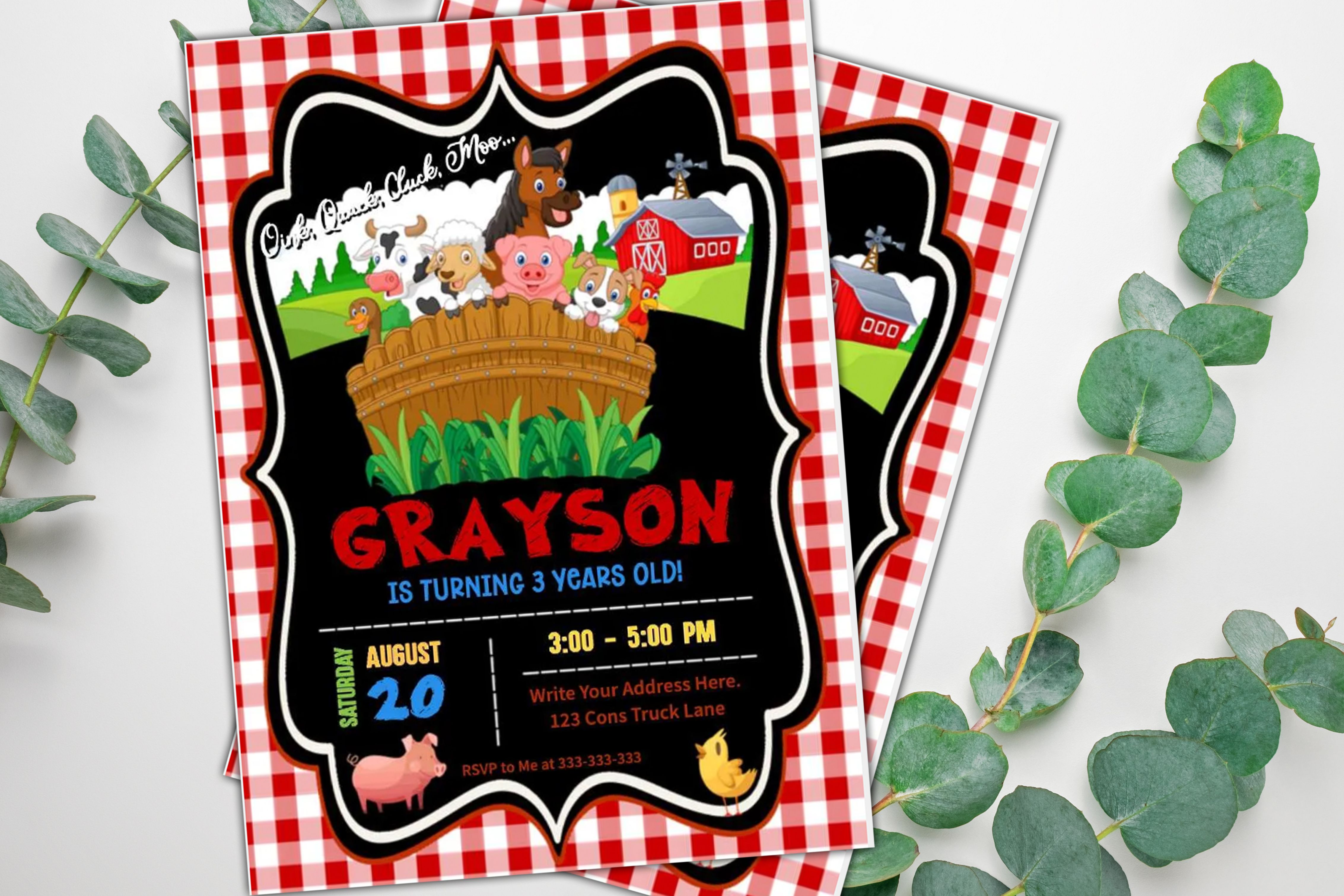Editable Barnyard Party Flyer Instant Download | Bobotemp