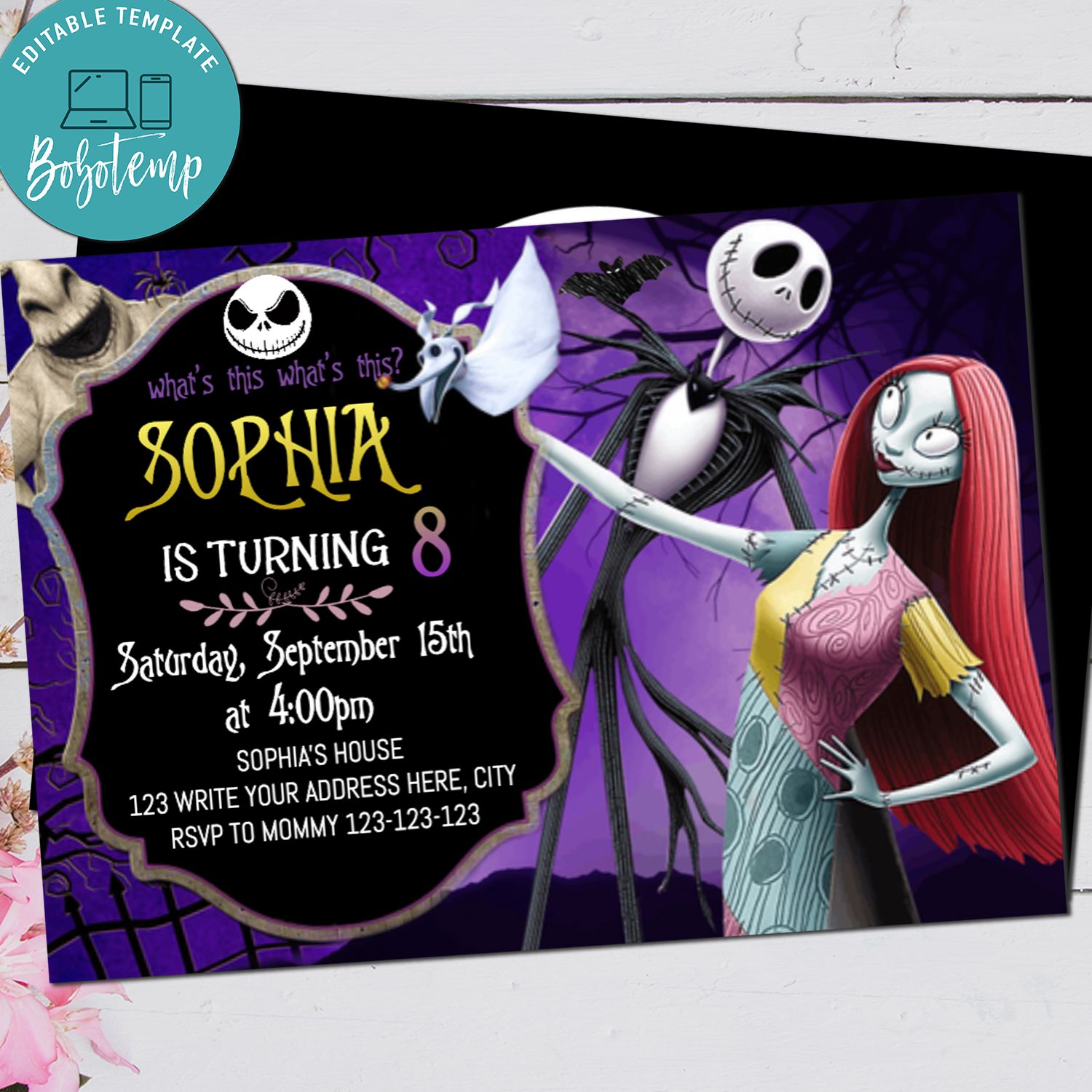 Nightmare Before Christmas Birthday Invitation Printable Bobotemp