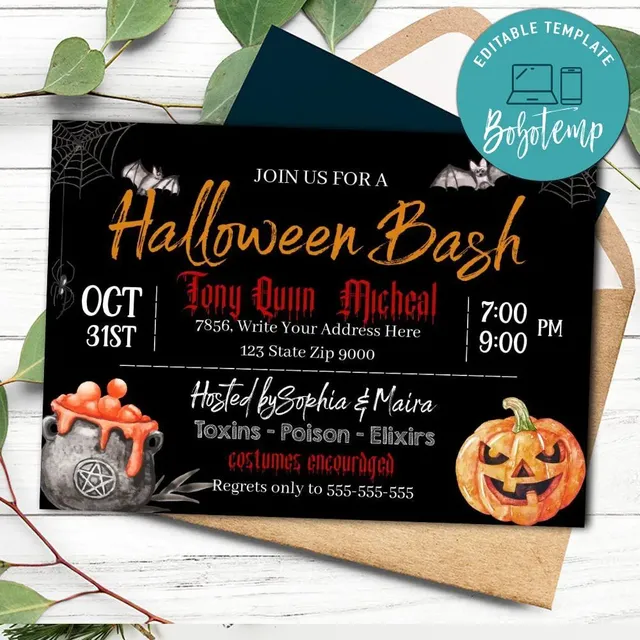 Pumpkin Halloween Costume Contest Invitation