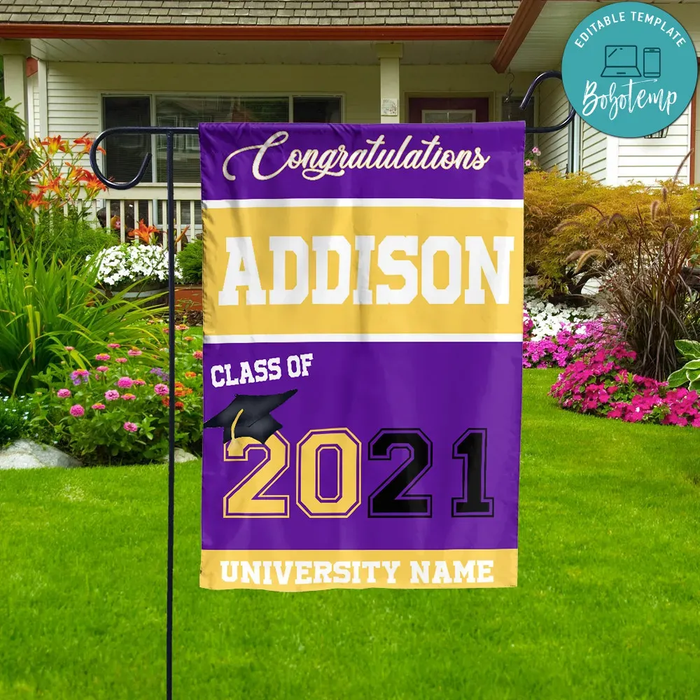Personalised High School Graduation Garden Flag | Bobotemp