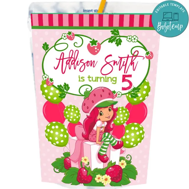 Strawberry Shortcake Printable Labels DIY Strawberry Shortcake