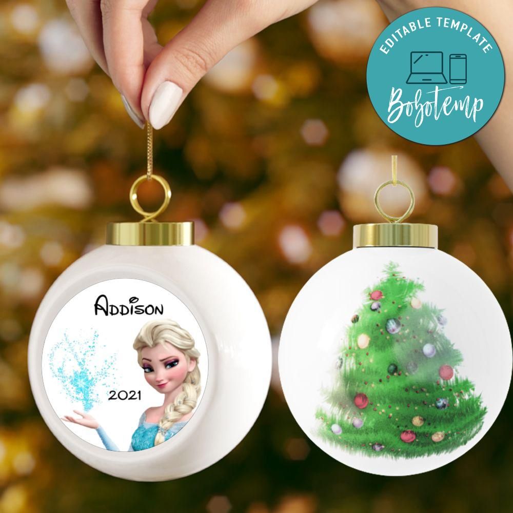 Elsa Frozen Christmas Ball Ornament - Disney Frozen Ornament | Bobotemp