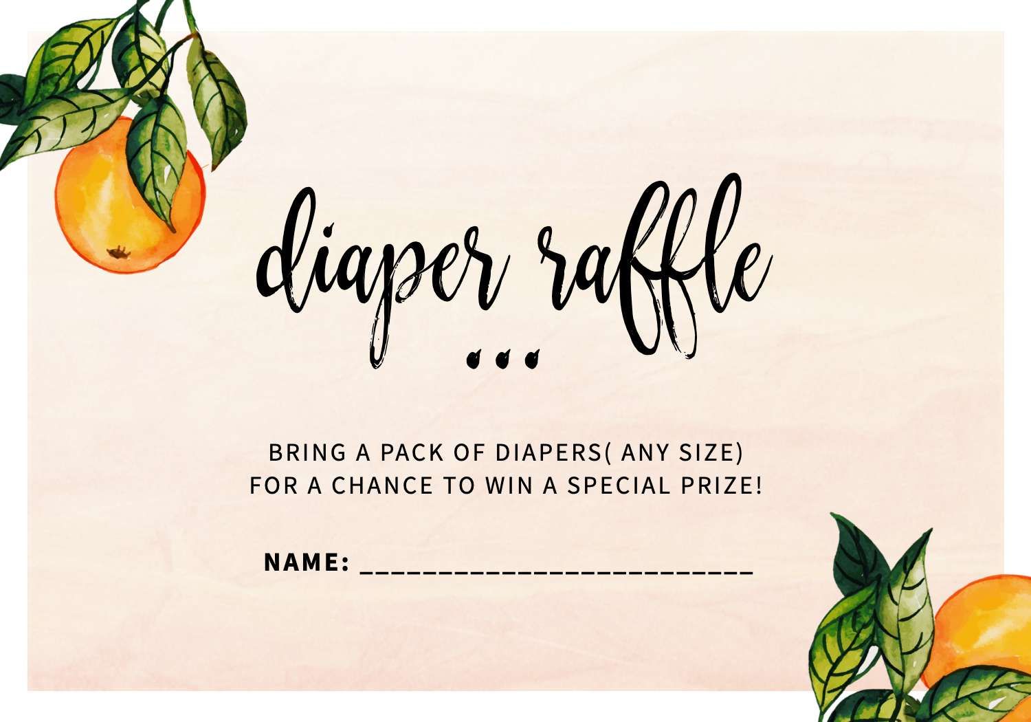 Baby Shower Diaper Raffle Sign & Ticket Little Cutie is on | Bobotemp