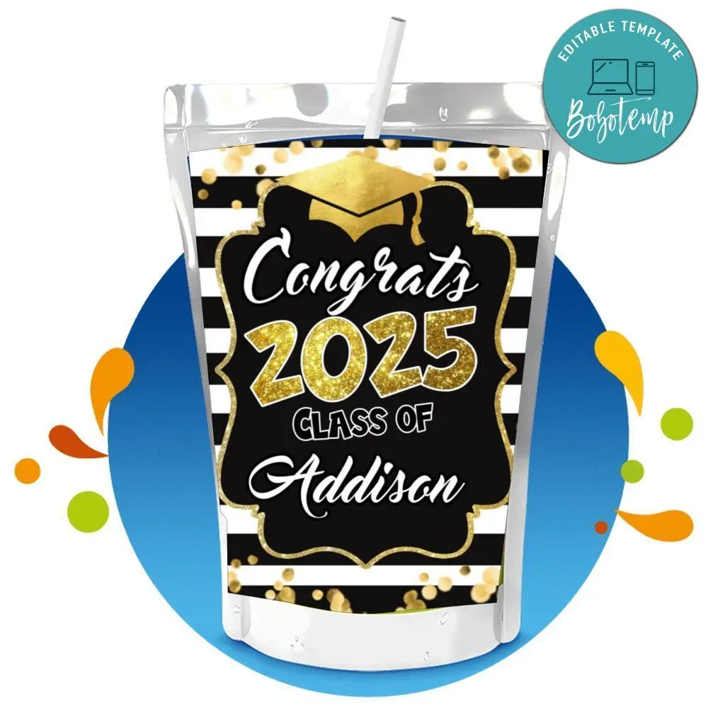 Senior Class of 2025 Capri Sun Labels Digital File | Bobotemp