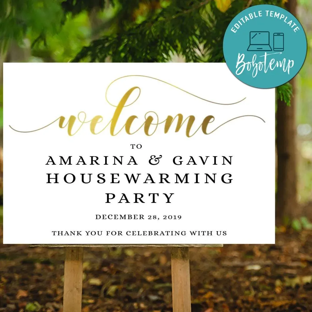 Housewarming Welcome Sign Digital File Printable Instant Download ...
