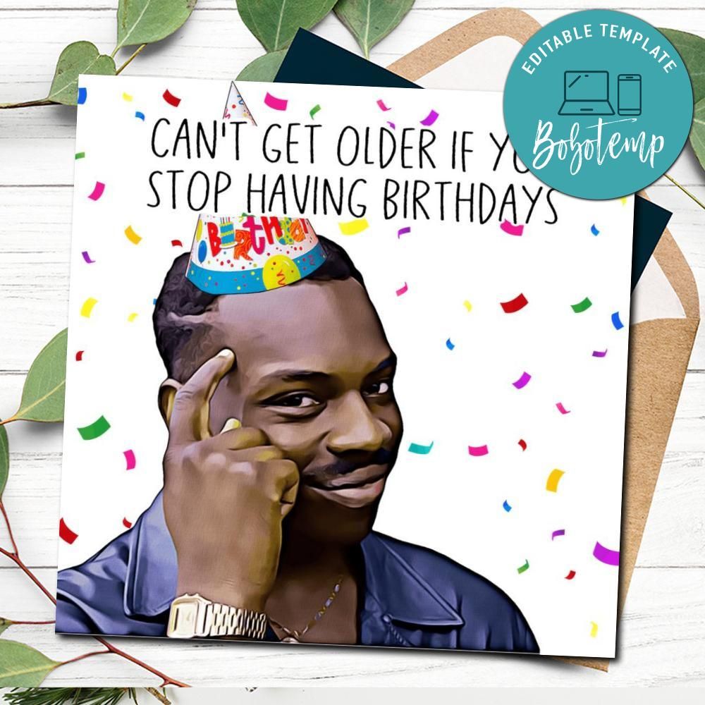 Roll Safe Birthday Card Template to print at home DIY | Bobotemp