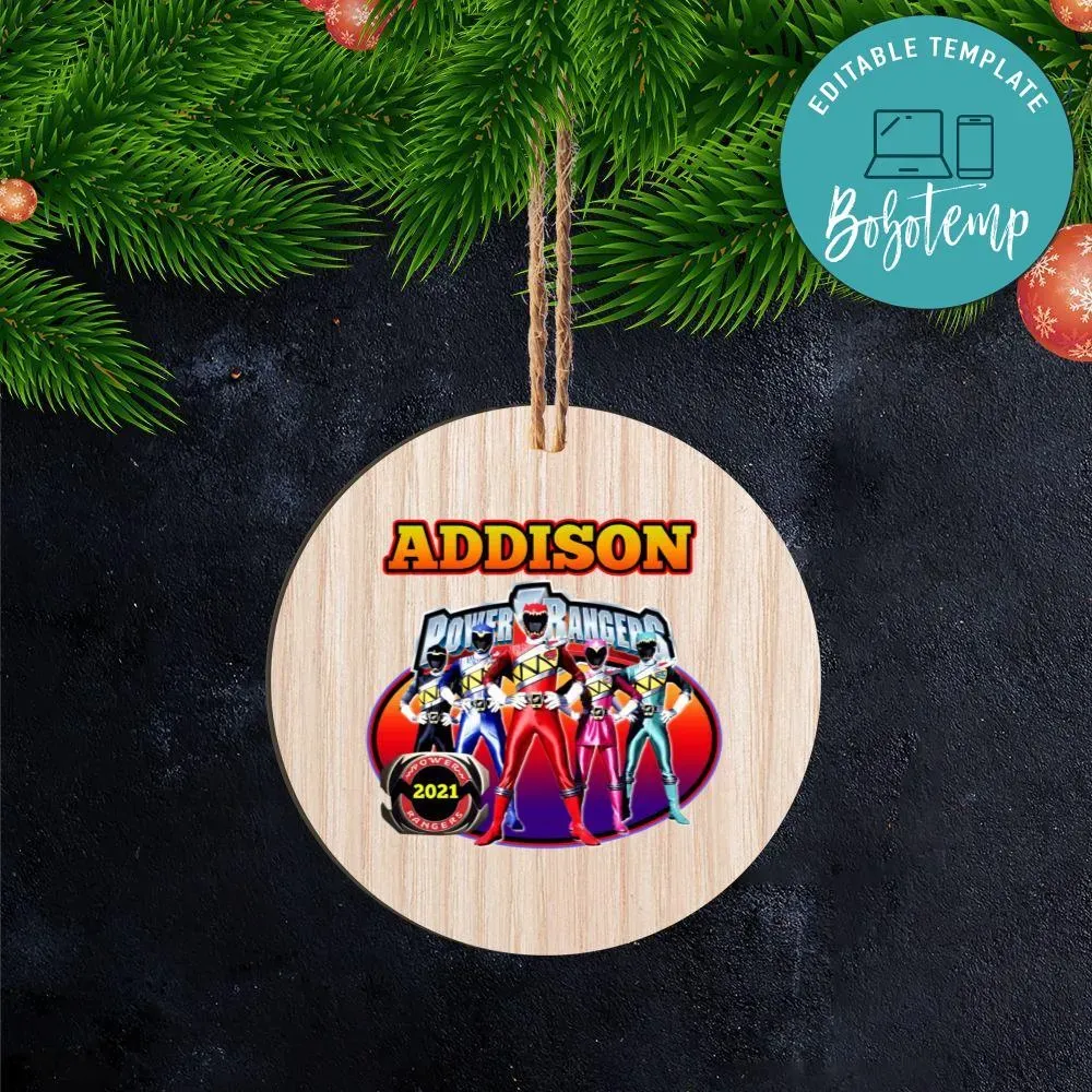Power Rangers Christmas Wood Ornament Gift | Bobotemp