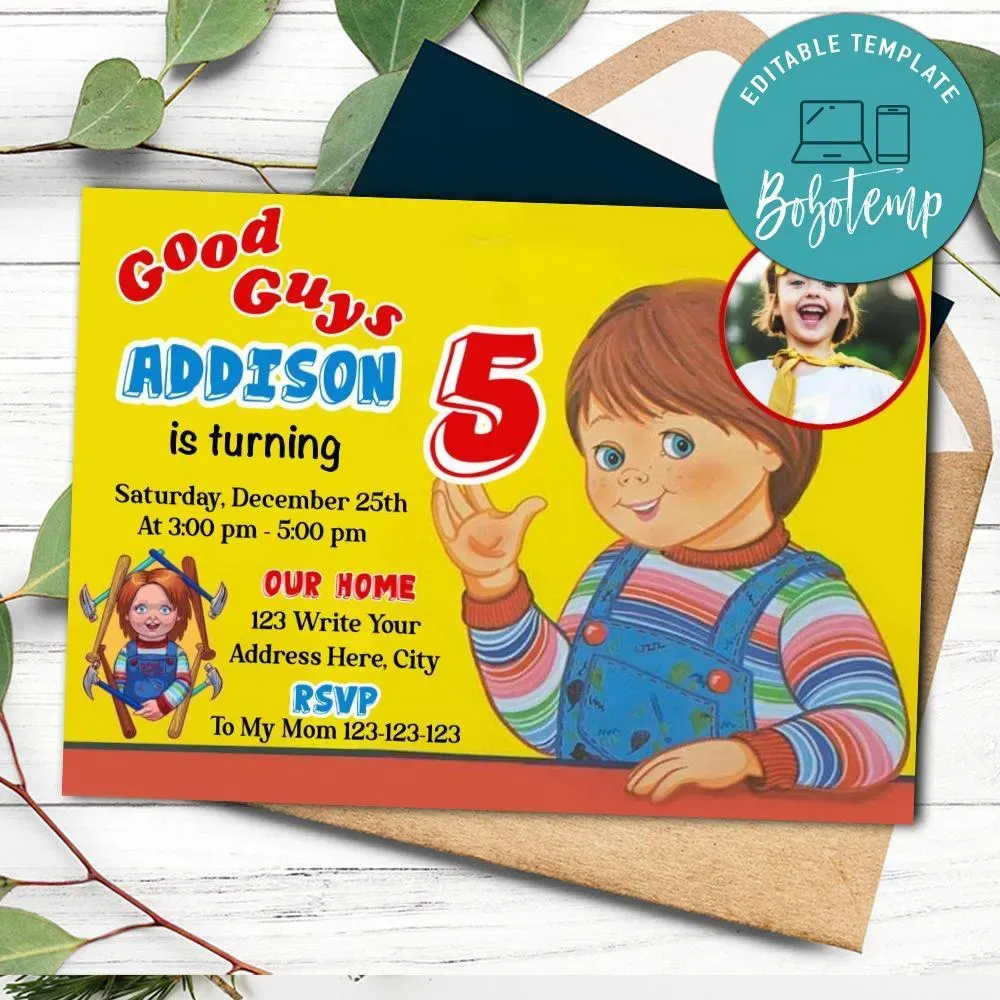 Good Guys Birthday Flyer Template to print at home | Bobotemp