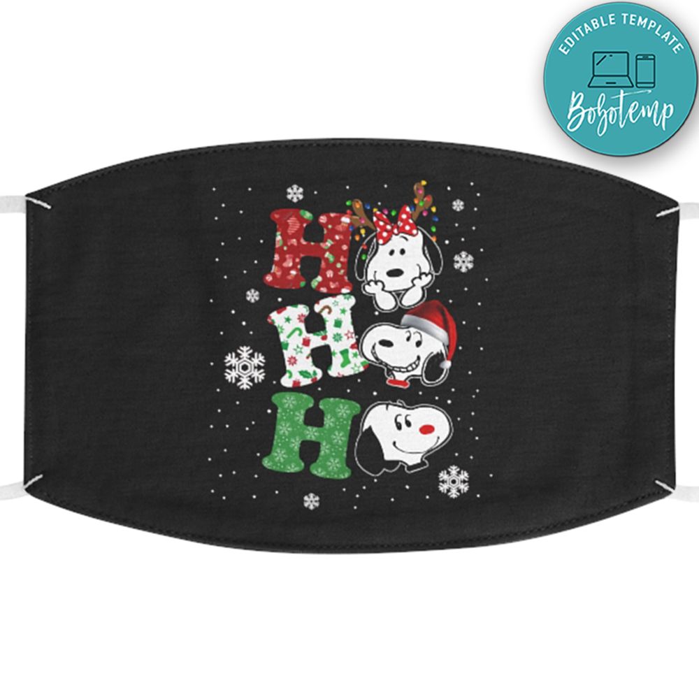 HO HO HO Snoopy Christmas Face Mask | Bobotemp Shop