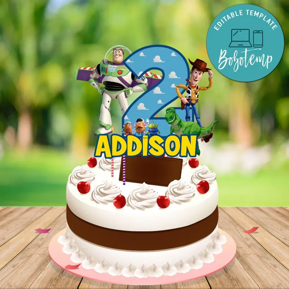 Buzz Toy Story Birthday Cake Topper Template Printable DIY | Bobotemp