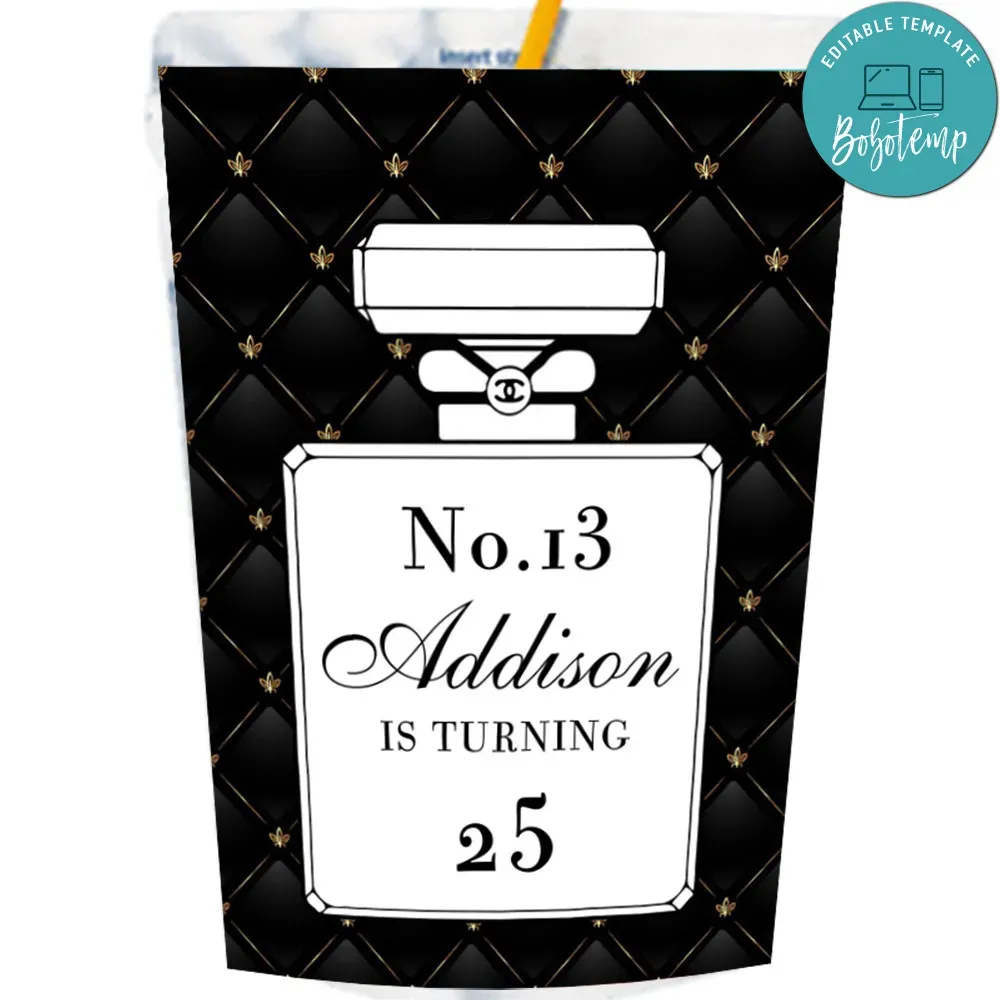 Chanel Capri Sun Labels Digital File Printable | Bobotemp