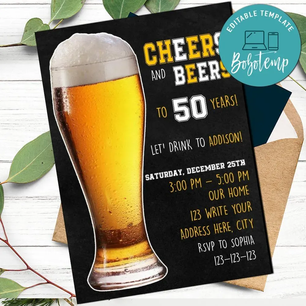 Beer Invitation Template to Print at Home | Bobotemp
