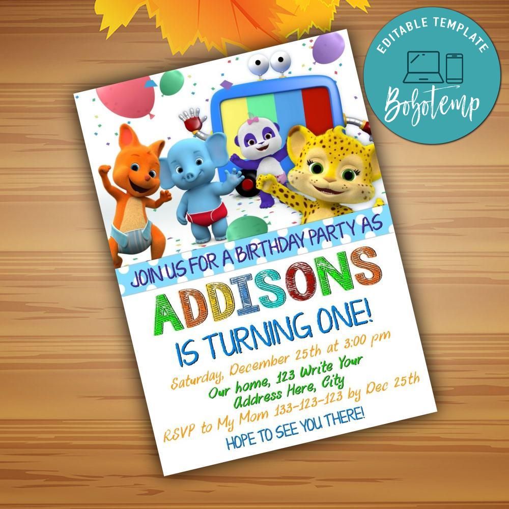 Editable Word Party Invitation For Boy Or Girl Instant Download | Bobotemp