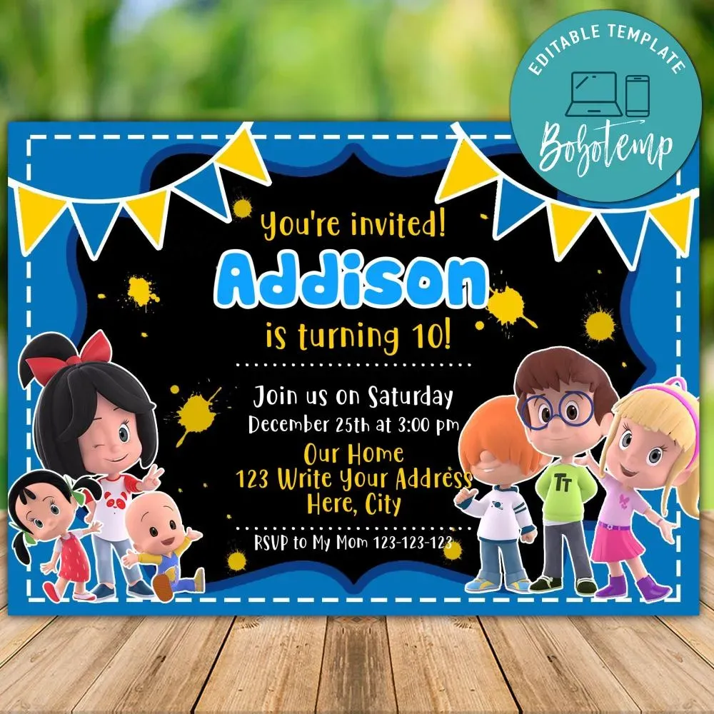 Printable Cleo and Cuquin Birthday Flyer Instant Download | Bobotemp