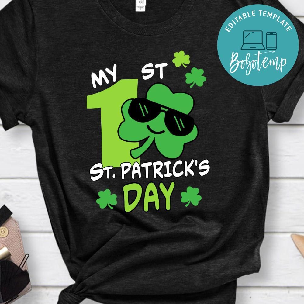 My 1st Birthday St. Patrick's Day PNG file template for Boy | Bobotemp