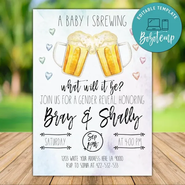 Invitaciones Imprimibles Para Baby Shower De Cerveza Y Pañales