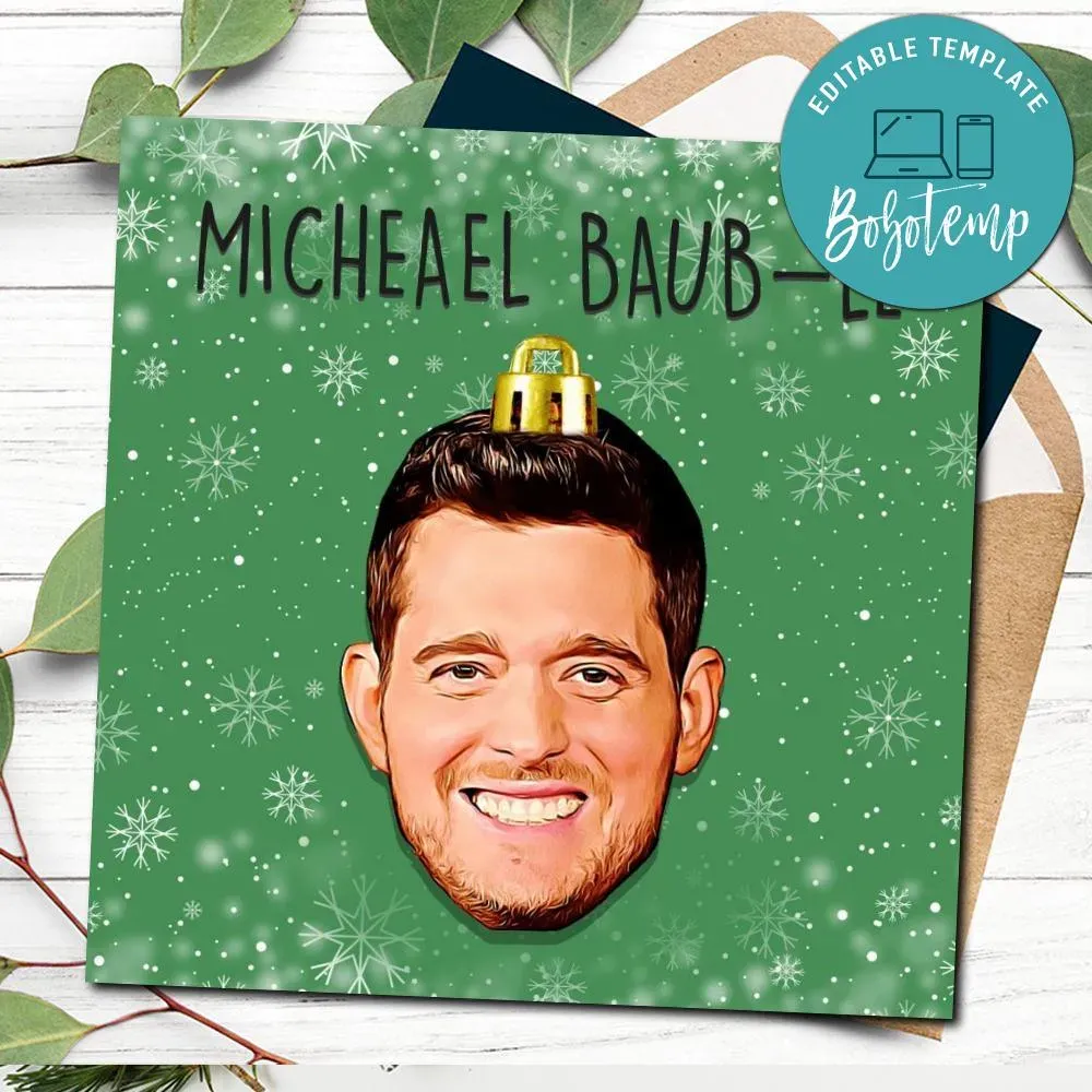 Michael Buble Merry Christmas Card Template To Print At Home DIY 