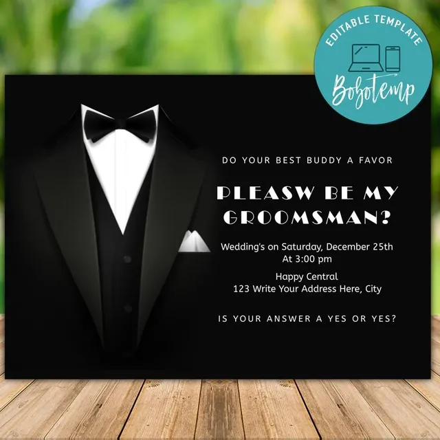 Printable Tuxedo Template