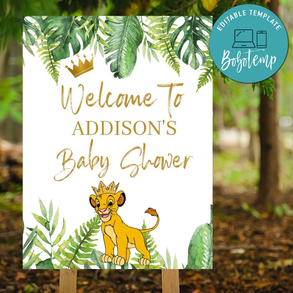 Printable Lion King Welcome Sign Instant Download | Bobotemp