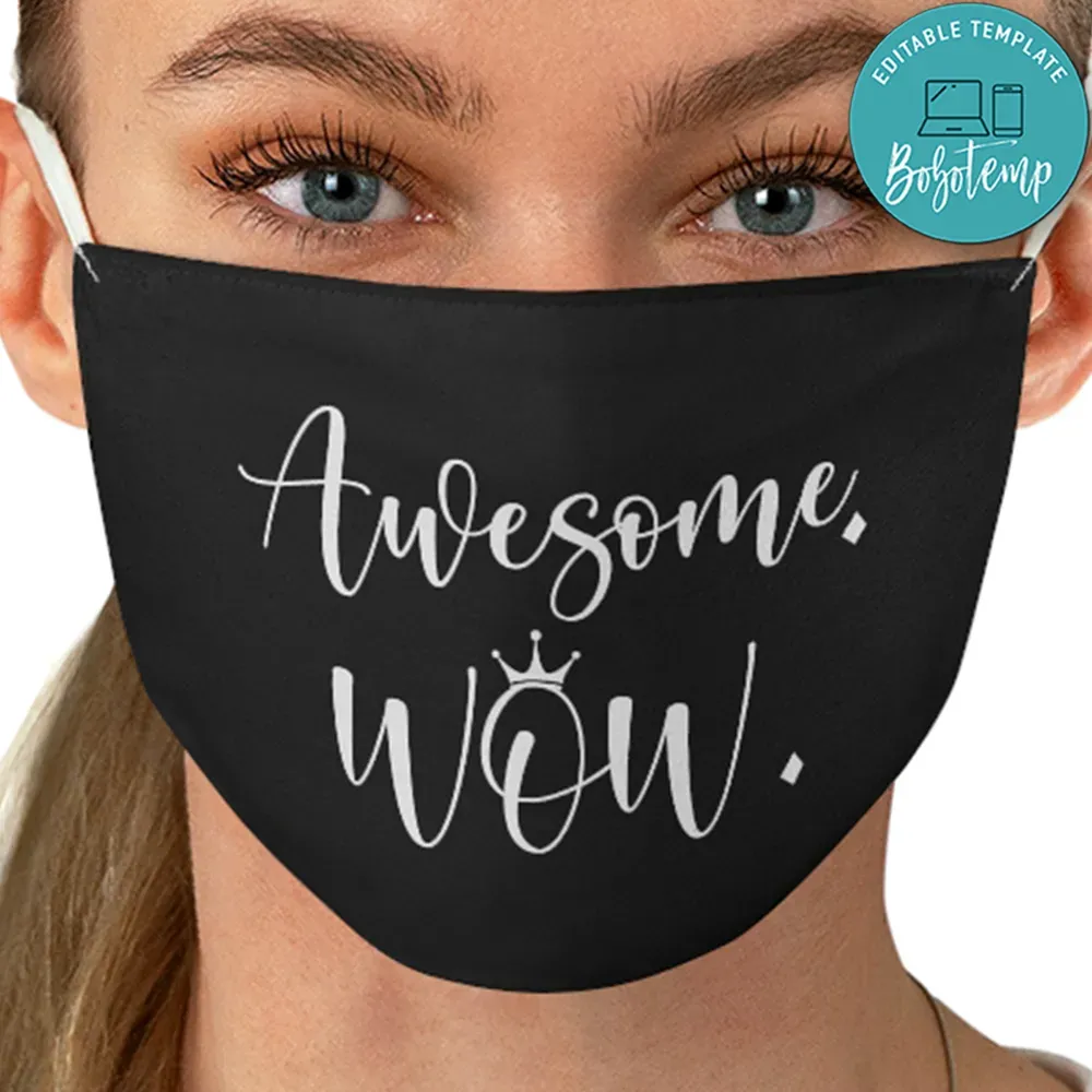 Awesome WOW Face Mask - King George from Hamilton Face Mask | Bobotemp