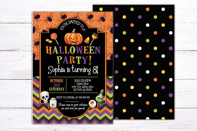 Editable Halloween Party Invitations - Instantly Personalize | Bobotemp