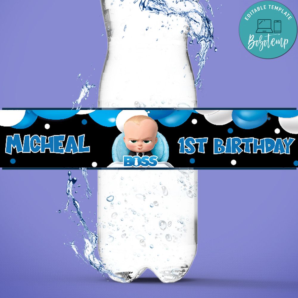 Boss Baby Water Bottle Label Template DIY | Bobotemp