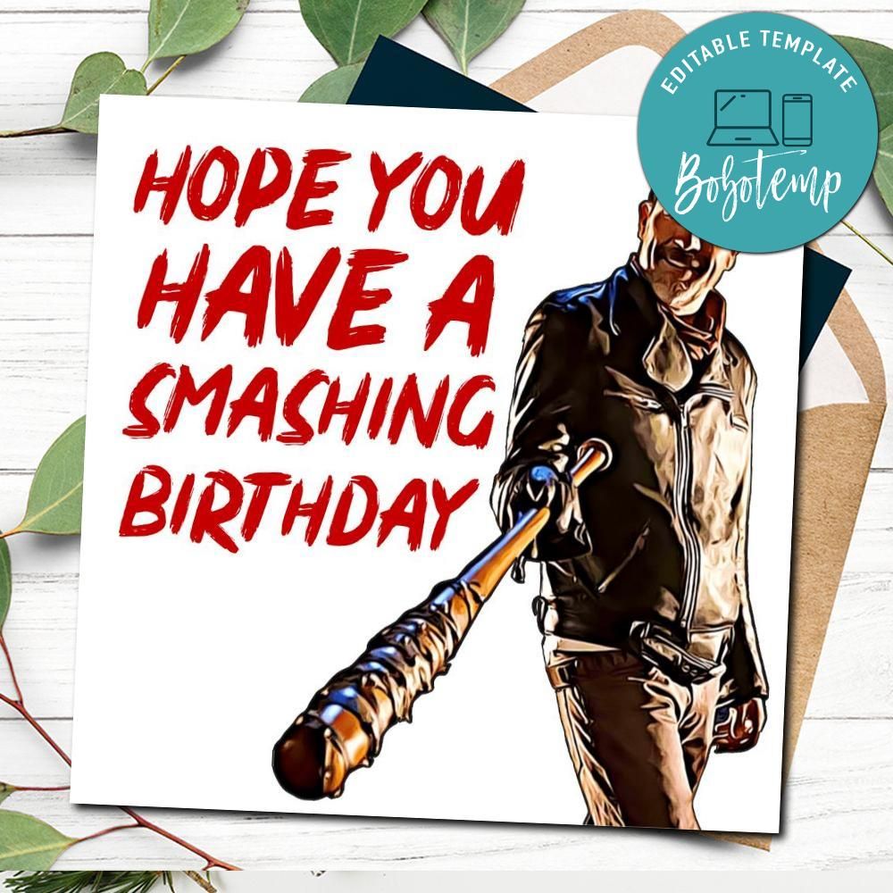 Hope You Have A Smashing Birthday Card Template to print at home | Bobotemp
