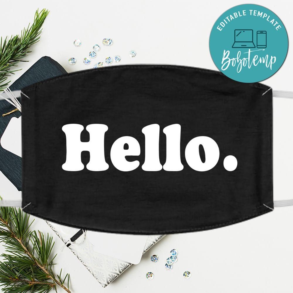 Hello Washable Face Mask | Bobotemp