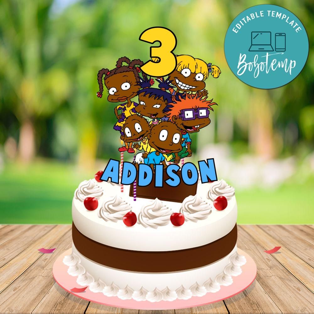 African Rugrats Birthday Cake Topper Template Printable DIY | Bobotemp