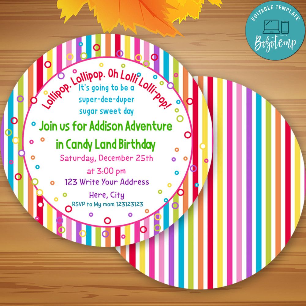 lollipop invitations