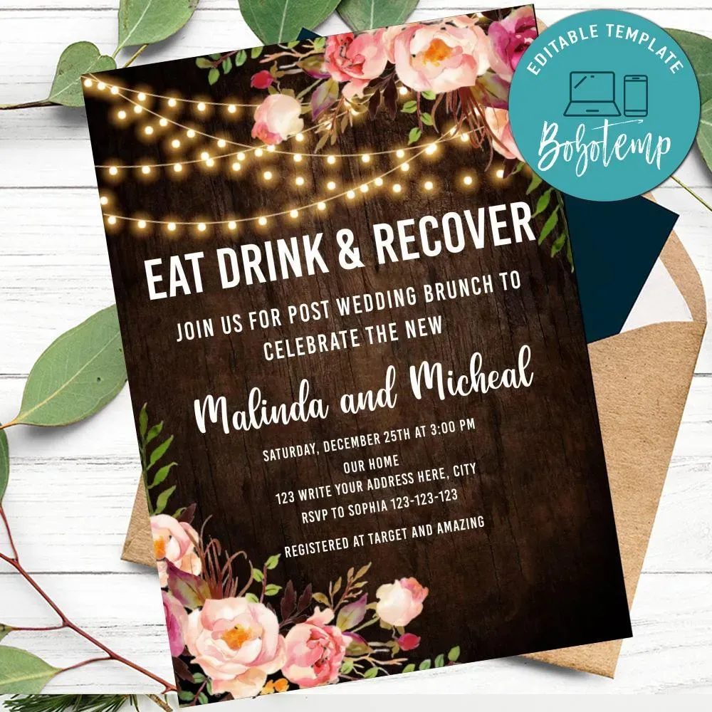Recovery Invitation Customizable Template Instant Download | Bobotemp