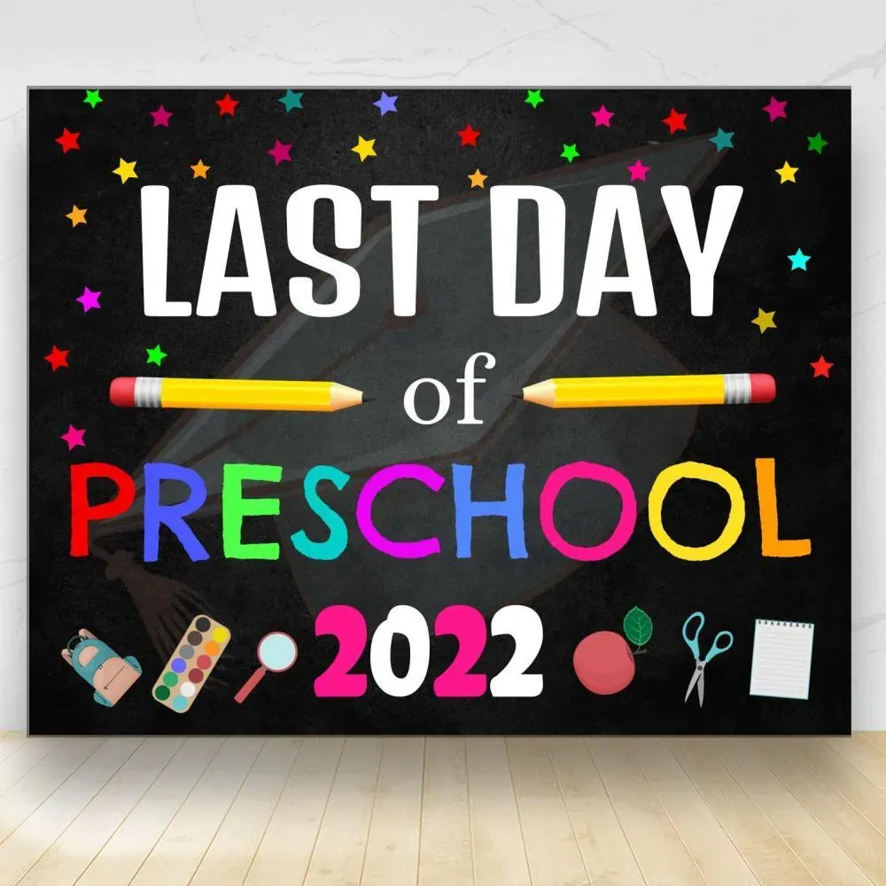 Editable My Last Day of Preschool Chalkboard Sign Instant Downloa ...