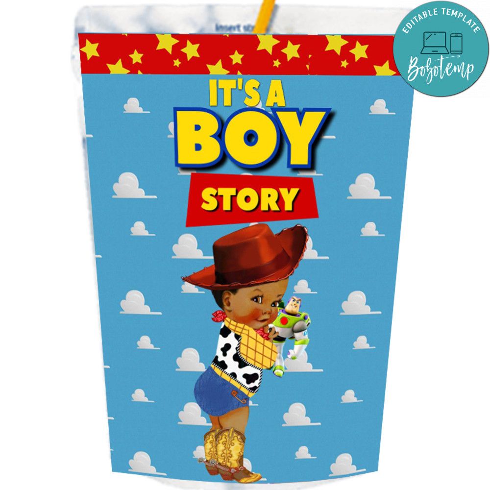 It s A Boy Toy Story Capri Sun Labels Digital File Printable Bobotemp