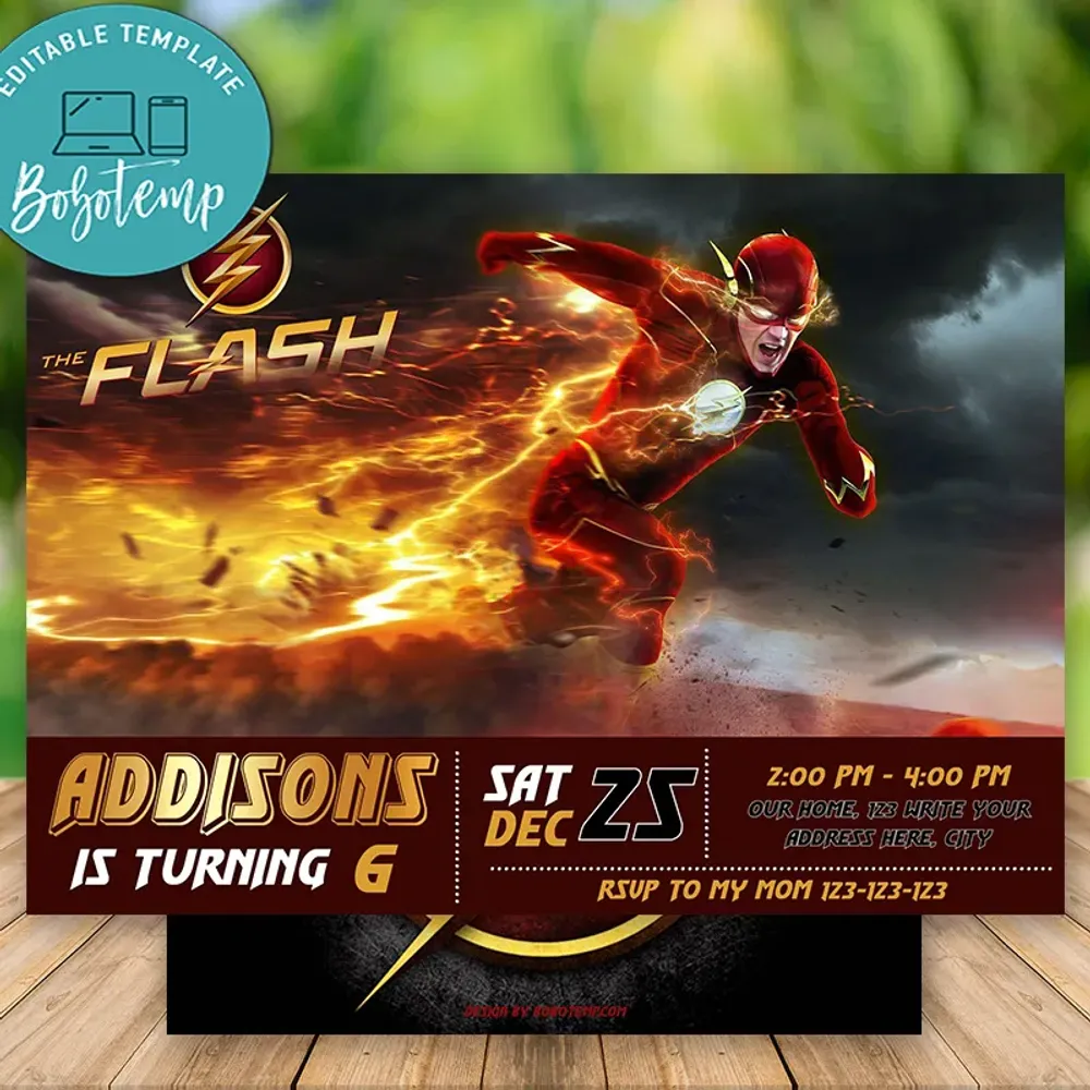 Editable Flash Birthday Flyer Instant Download | Bobotemp
