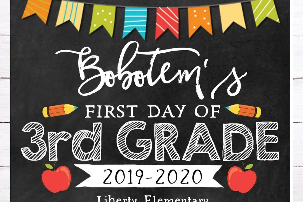 Back To School First Day Template Editable - DIY Download | Bobotemp