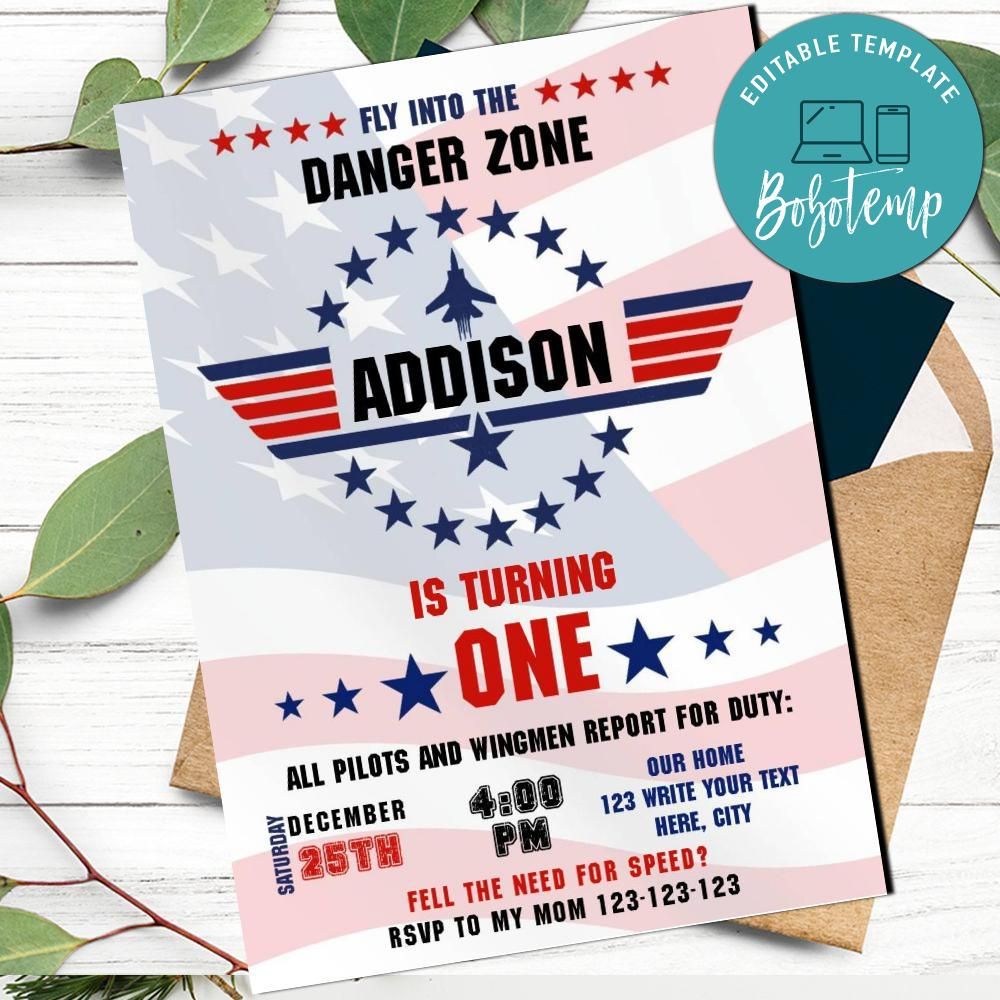 Top Gun Invitation Template To Print At Home DIY Sportspartydesign