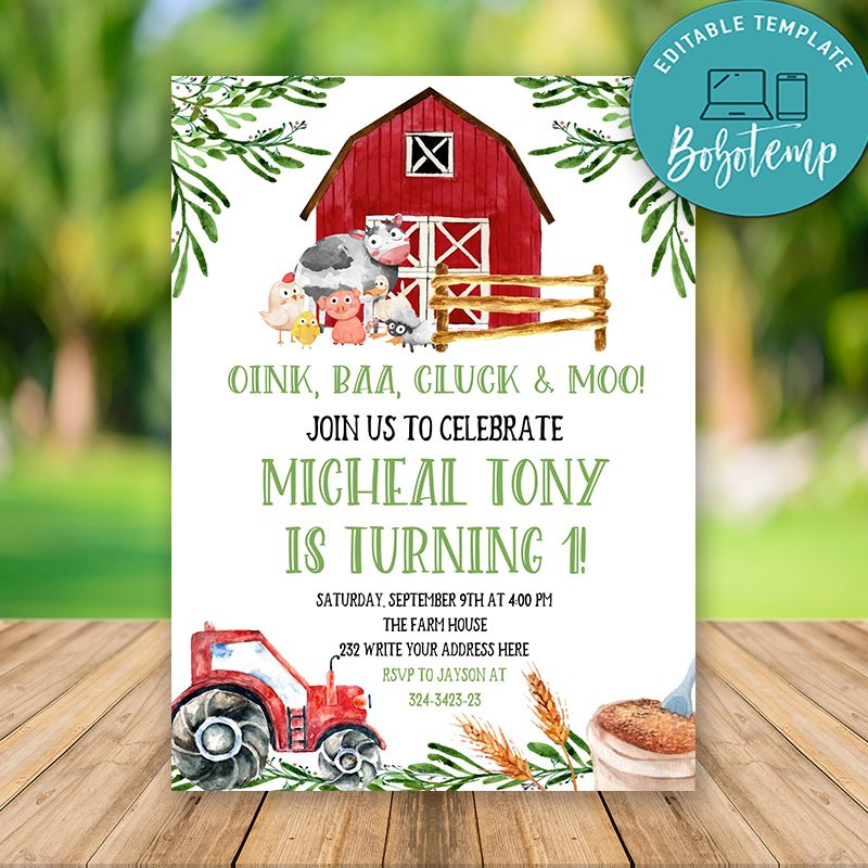 Farm Birthday Invitations Printable Free Printable Farm Party