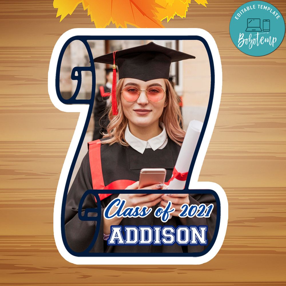 Graduation Fans Template Customizable DIY Createpartylabels