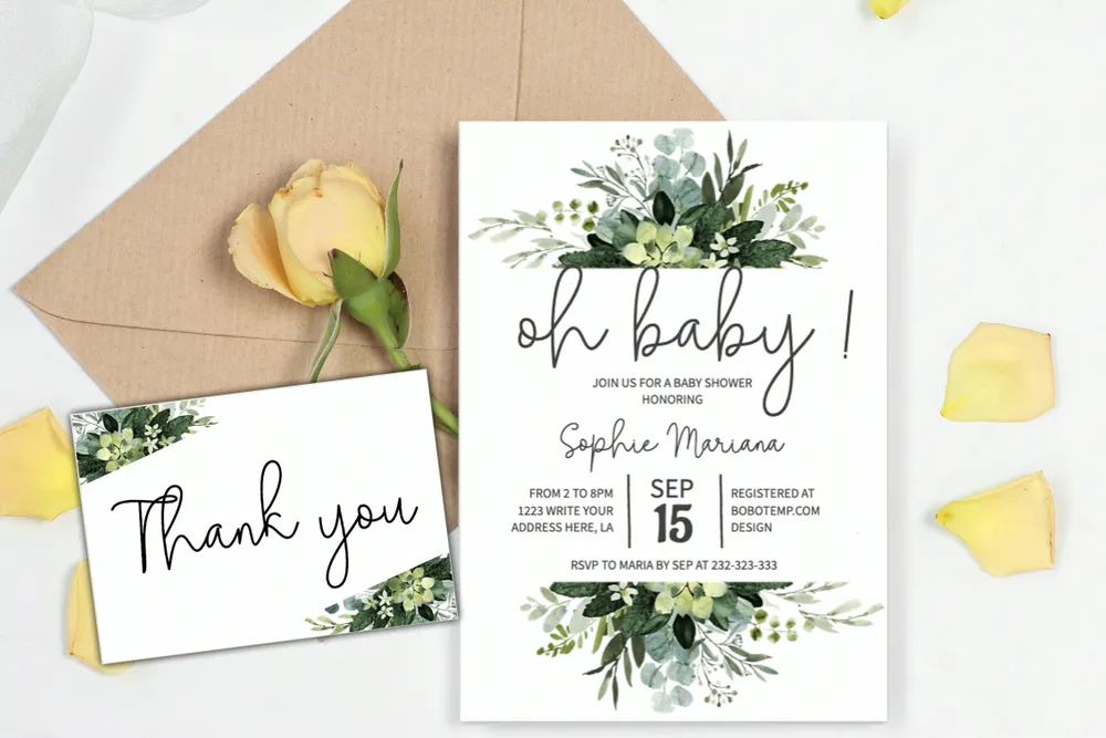 Greenery Baby Shower Invitation Eucalyptus Baby Shower DIY | Bobotemp