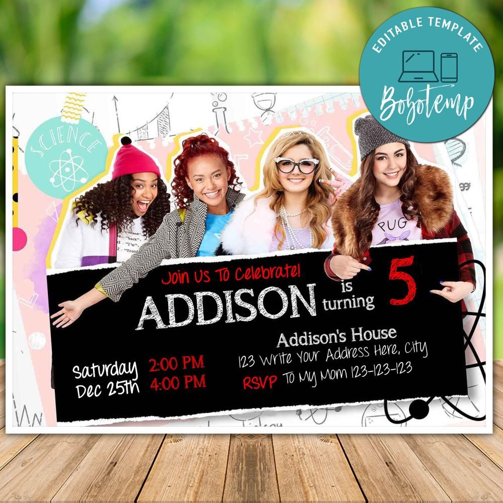 Printable Project MC2 Birthday Party Invite Instant Download | Bobotemp