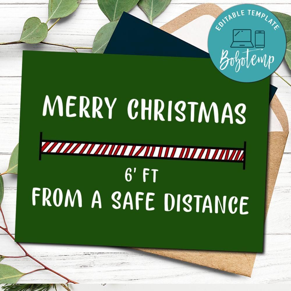 Funny Quarantine Christmas Card Template Printable DIY | Bobotemp